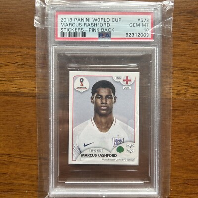 2018 Panini World Cup Marcus Rashford #578 PSA 10 GEM MINT Stickers ...