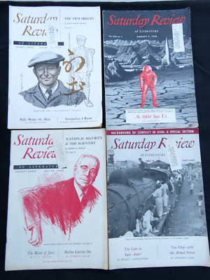 1950 THE SATURDAY REVIEW MAGAZINE Lot of 4 Issues Literature Articles ...