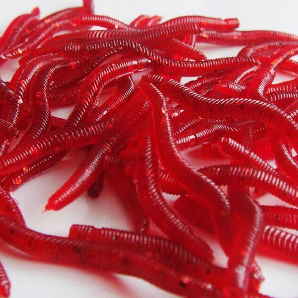 100 Pcs Fishing Worm Lure Fishing Men Fisher Angler Staff | eBay
