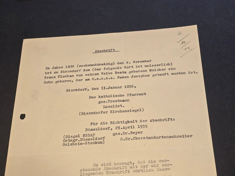 WW2 WWII German Document 1936 Bochum Notary Office Party Era Seal | eBay