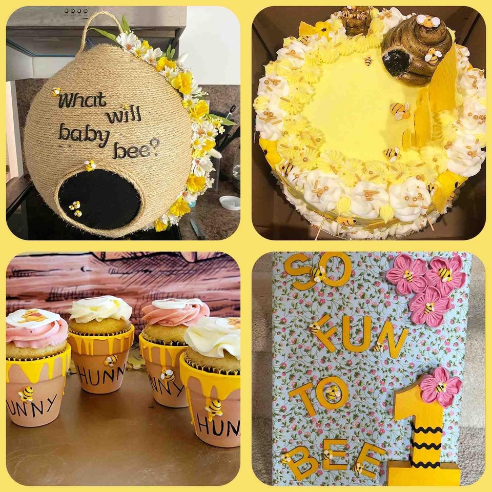 50 Pieces Tiny Resin Bees for Craft Bee Wreath Crafts Resin Bumble Bee ...