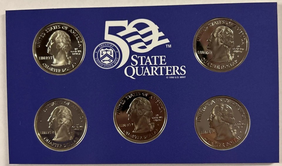 2005 S Proof State Quarter Clad 5 Coin Set - Coins Only - No Case, Box ...