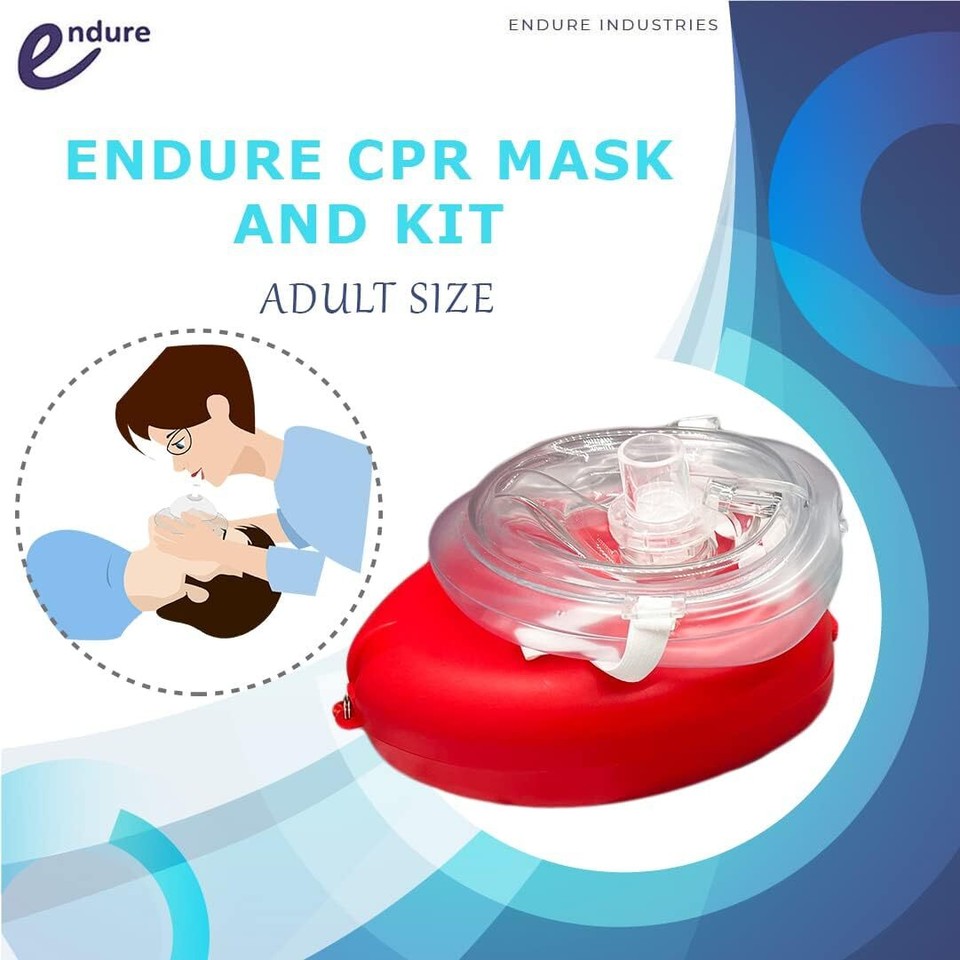 Adult CPR Mask and Kit in a Red Soft Case with Mask, PVC Gloves ...