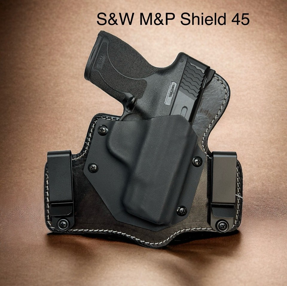 CLOSEOUT! Right Hand IWB OWB Dual Clip Kydex & Leather Holster - CHOOSE ...