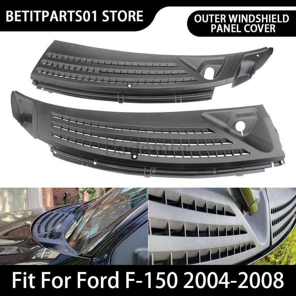 1 Set Windshield Window Wiper Cowl Covers Panels Fit For Ford F-150 ...