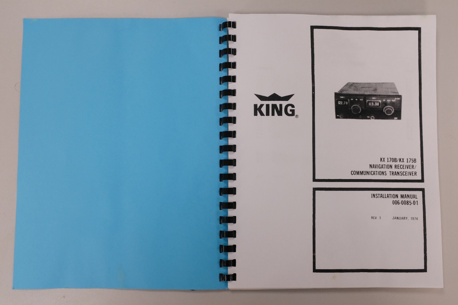 KING KX-175B NAV/COMM SYSTEM P/N 066-1019-00 WITH MANUAL SOLD AS SEEN ...