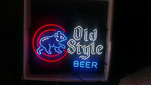 Chicago Cubs Old Style Beer 20"x16" Neon Sign Light Lamp World Series ...