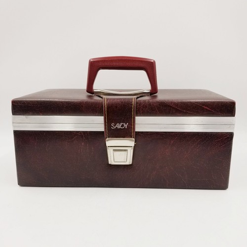 Vintage Savoy 30 Cassette Carrying Case Red Burgundy Vinyl Carry | eBay