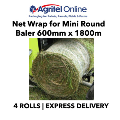 Net Wrap for Mini Round Baler 600mm x 1800m (Pack of 4 Rolls) | eBay UK