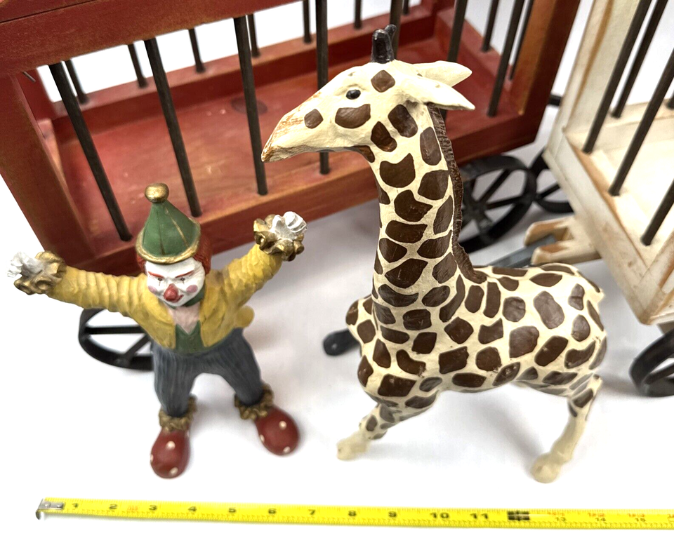 Vintage Circus Wagon Cars Large Giraffe Clown Wood Cast Iron Set ...