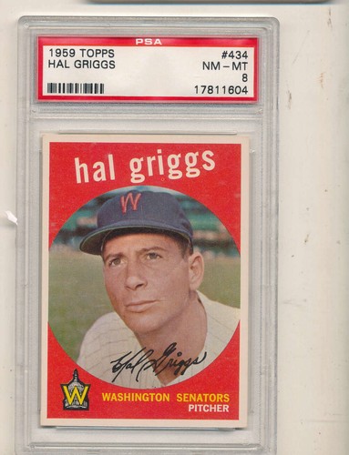 Hal Griggs Senators #434 1959 topps baseball card nm psa 8 vs2 | eBay