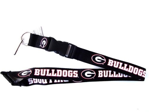 Georgia Bulldogs UGA Football Team Logo NCAA Black Safety Lanyard ...