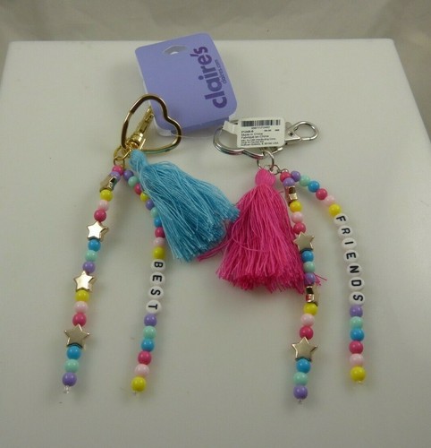 key chain hearts beads dangle tassle best friend's keychains | eBay