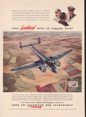 1941 LOCKHEED LODESTAR AIRPLANE CRAFT MAIL DELIVERY TRAVEL AVIATION AD ...