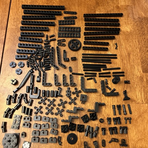 LEGO Bulk Lot of 180 Black Technic Brick Round Holes Pins Lift Arms | eBay