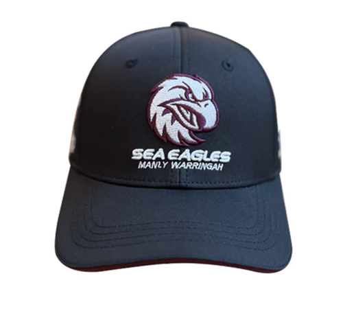 NRL 2025 Media Cap - Manly Sea Eagles - Hat - Adult - Unisex - Black | eBay