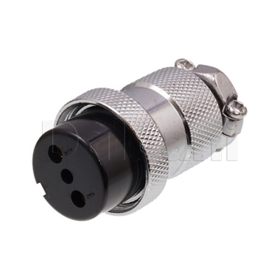 10101510140 Circular Cable Connector 2 Pin Female Silver Locking Ring ...
