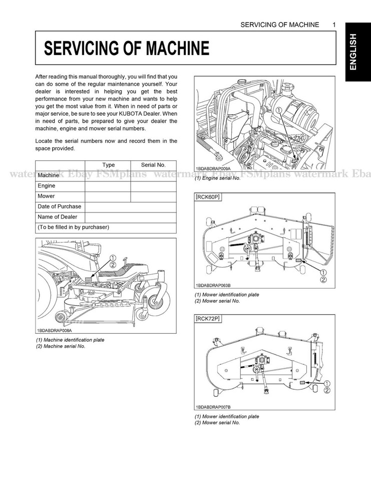 Kubota ZG332 Zero Turn Mower Service Operation Operator's manual | eBay