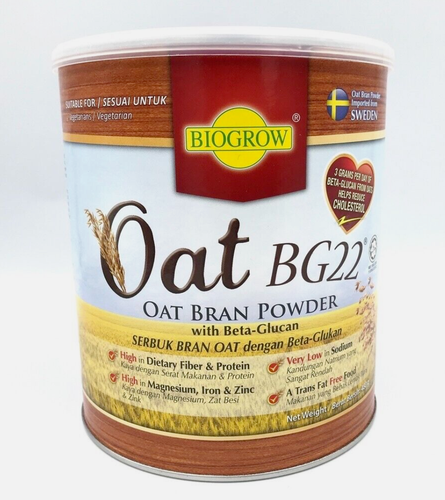 Biogrow Oat BG22 Oat Bran Powder with Beta-Glucan Cholesterol Control ...