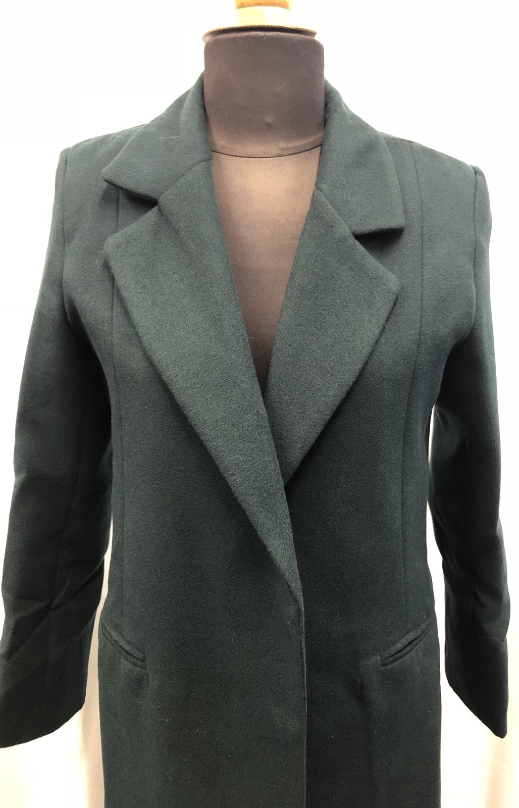 Ladies Buttonless Winter Coat in Dark Green UK M | eBay UK