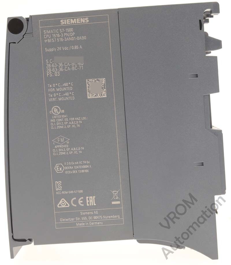 Siemens 6ES7 516-3AN01-0AB0 6ES7516-3AN01-0AB0 / SIMATIC S7-1500 CPU ...