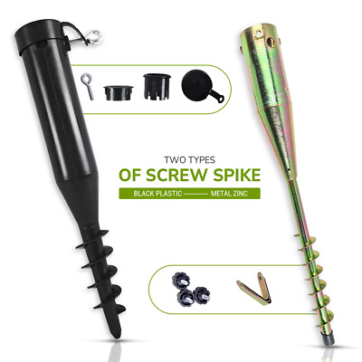 HEAVY DUTY STEEL SCREW IN GROUND SPIKE PARASOL AIRER ROTARY WASHING ...