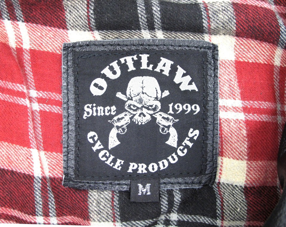 OUTLAW CYCLE LEATHER MOTORCYCLE JACKET CLUB STYLE FULL GRAIN LEATHER ...