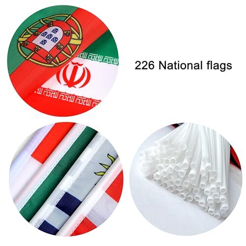 226 Countries International Flags of the World on Stick Small Mini ...