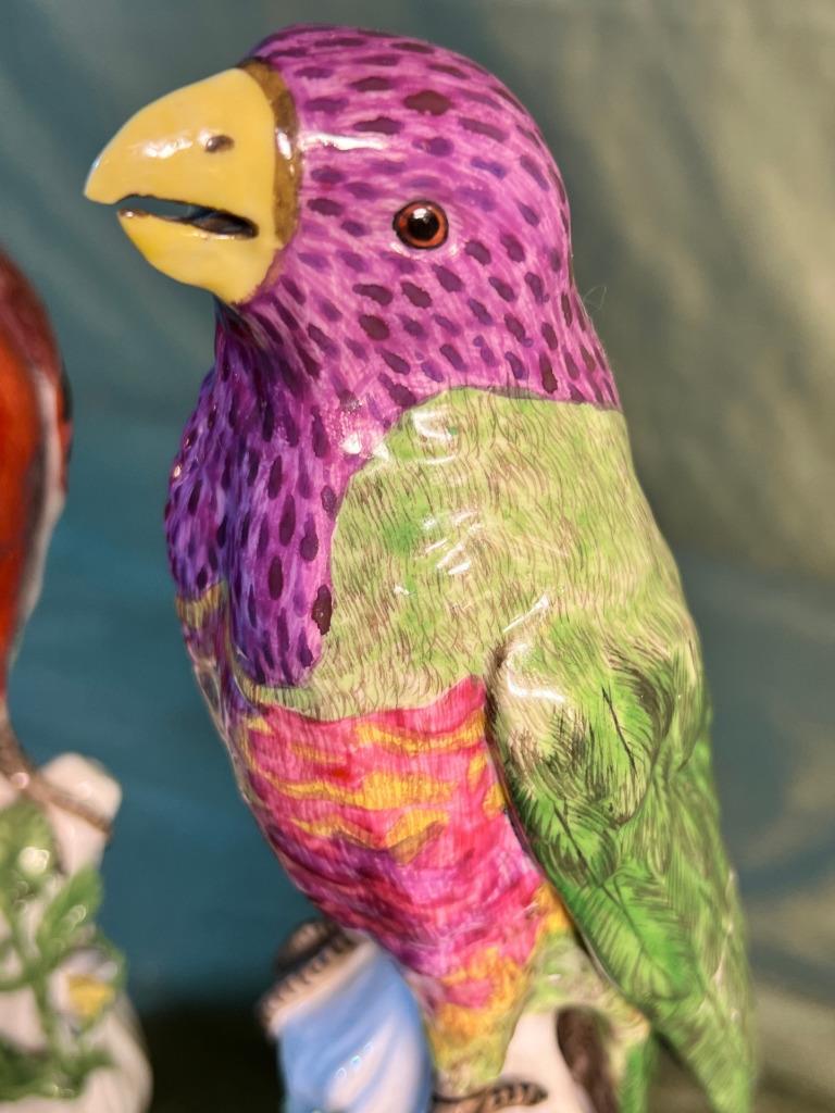 Pair of Two 2 Old Antique French Samson Art Porcelain Birds Figurine ...