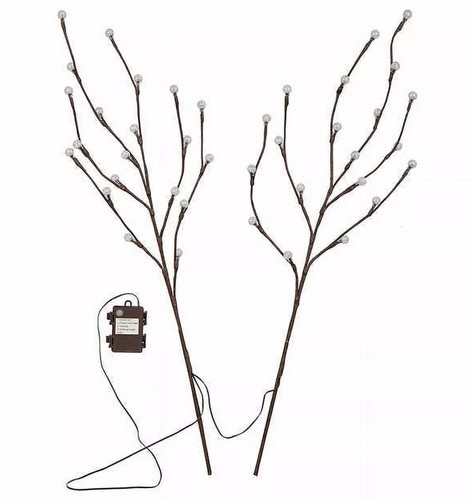 Evergreen LED Natural Posable Branches with 40 LED Warm White Bubble ...