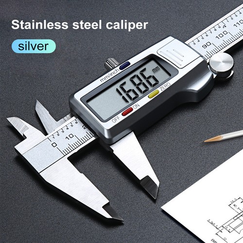 6"/150mm Vernier Caliper Stainless Steel w/Large LCD Screen Digital ...