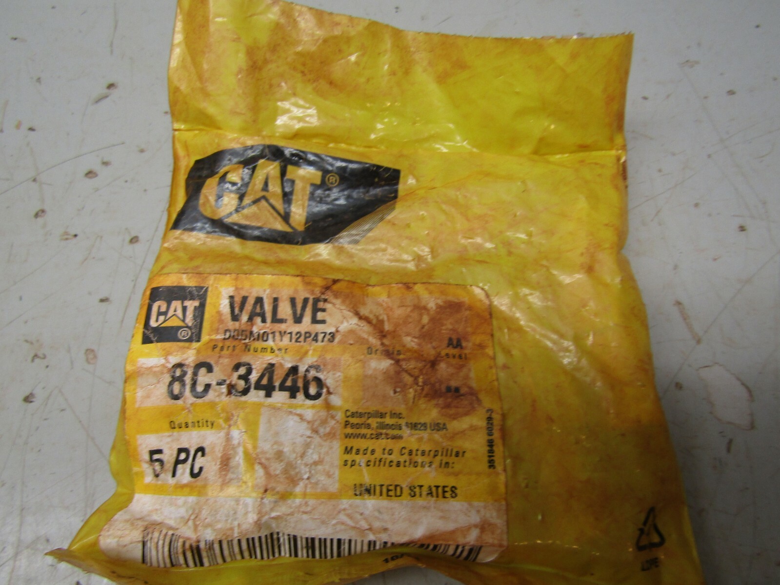 Caterpillar 8C-3446 Valve Pack Of 5! | eBay