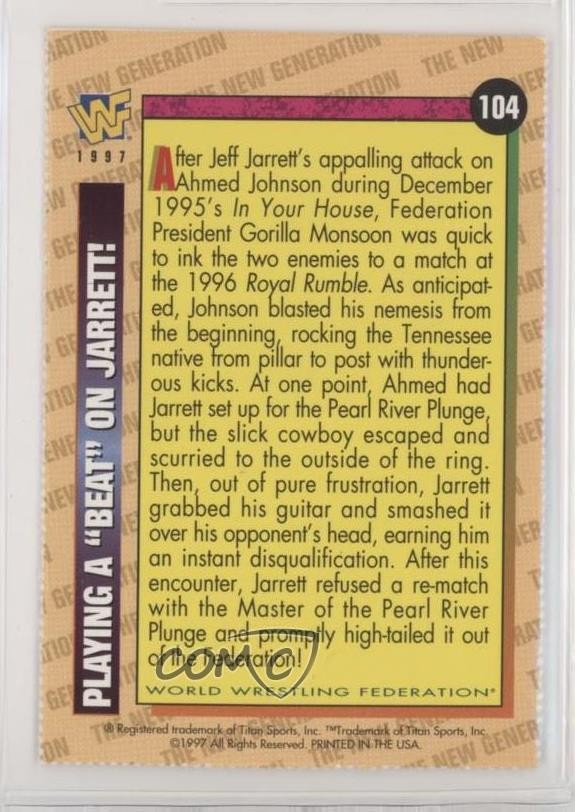 1996-98 WWF Magazine Cards Ahmed Johnson Jeff Jarrett Playing a Beat on ...