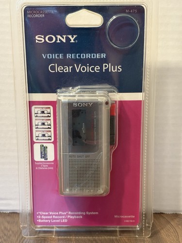 Sony M-475 Clear Voice Plus Microcassette Recorder Handheld Silver 2 ...