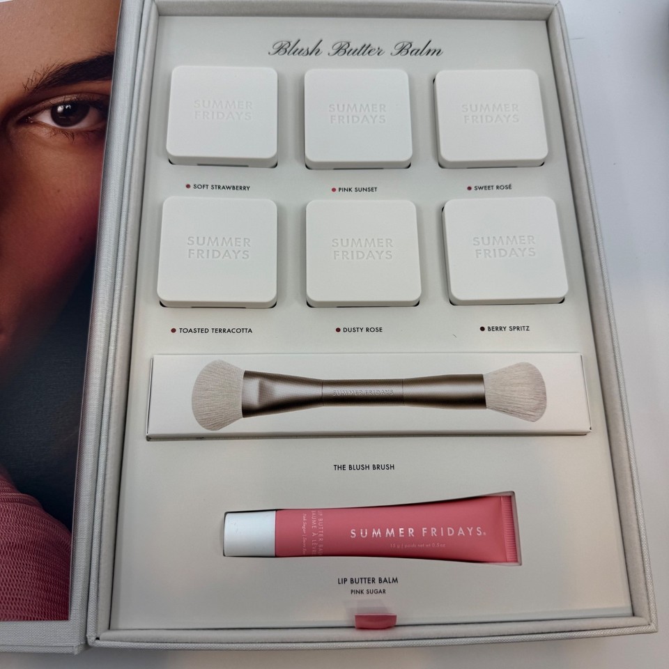 Summer Fridays Limited Edition Butter Blush PR Box NEW SEALED Brush and ...
