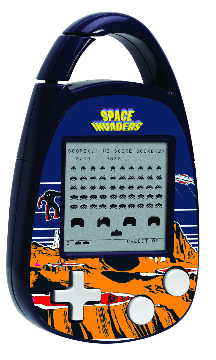 SPACE INVADERS Handheld Electronic GAME 70's Taito Clip-on Carabiner ...