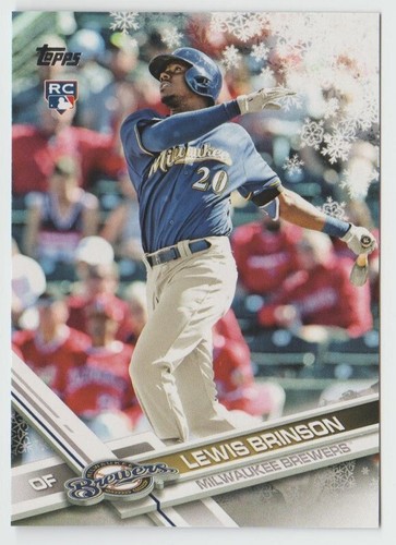 2017 Topps Holiday #HMW82 Lewis Brinson RC - Milwaukee Brewers | eBay