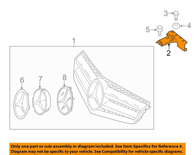 Mercedes-Benz 2048851136 Genuine OEM Grille ASSY Bracket for sale ...