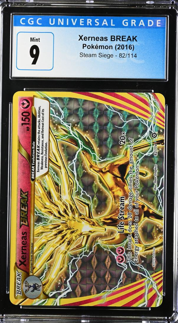2016 Pokemon XY Steam Siege Xerneas BREAK 82/114 Ultra Rare Holo CGC 9 ...
