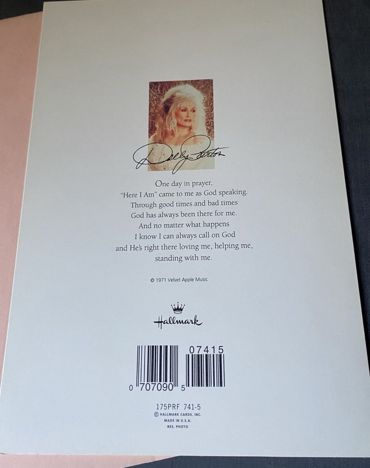 Dolly Parton "Here I Am” Hallmark card Country Music Singer Songwriter ...