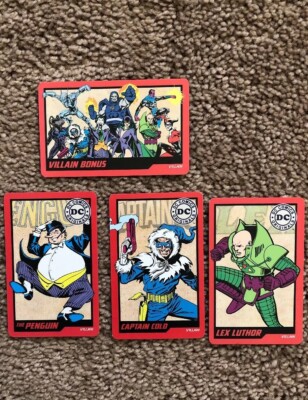 DC Comics Originals Plastic Trading Card Arcade Prize Lot of 4 Villain ...