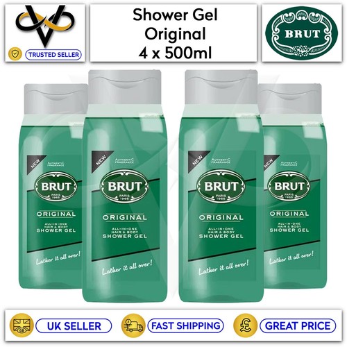 Brut Men's Shower Gel Original 500ml All In One Hair & Body Set Of 4 | eBay