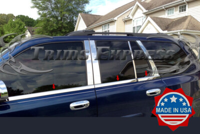 2002-2009 GMC Envoy 6Pc Chrome Window Sill Trim Stainless Steel Overlay ...