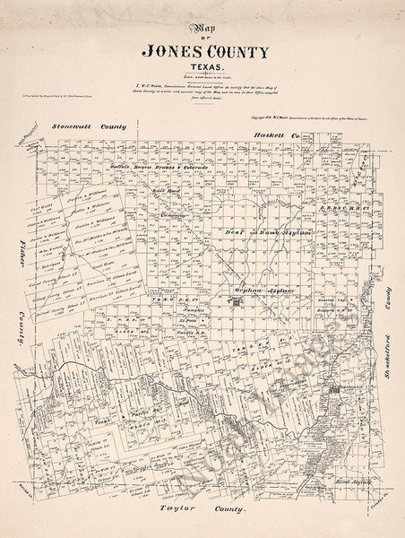 Map of Jones County Texas 16x20 | eBay