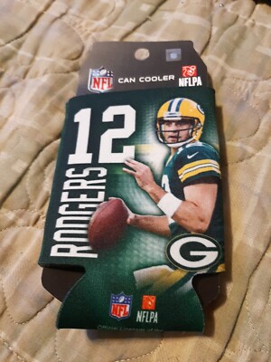 GREEN BAY PACKERS KOOZIE CAN COOLER NEW DOUBLE SIDED FLAT #12 AARON ...