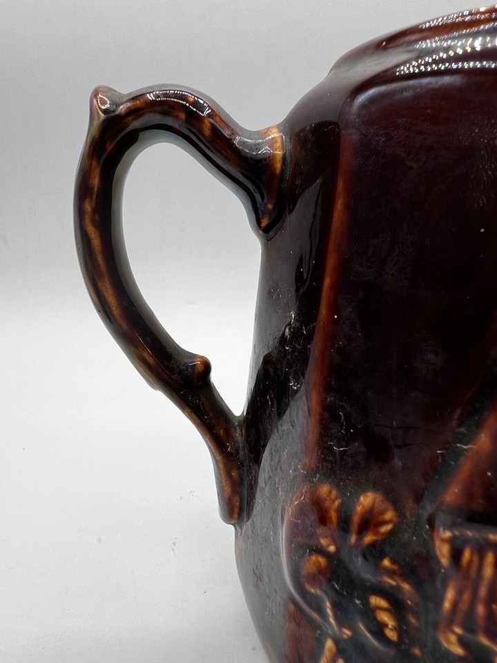 Vintage Brown Glaze-"Rebecca At The Well" Rockingham Coffee/Tea Pot 8 1 ...