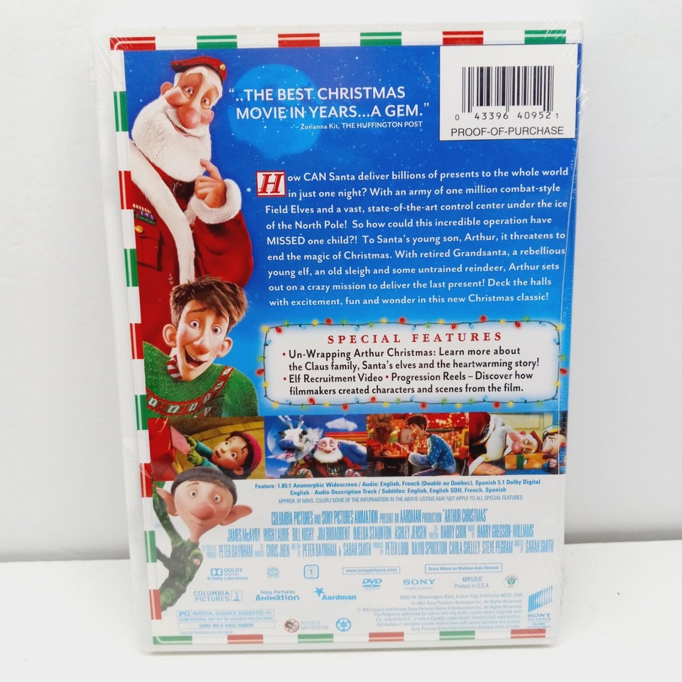 Arthur Christmas (DVD) Columbia Pictures 2011 (New Sealed) | eBay