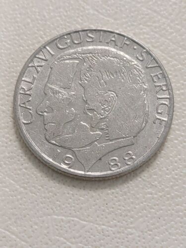 Sweden 1 Krone 1 Kr 1988 Gustaf Carl XVI Sverige Coin Krona T150 ...
