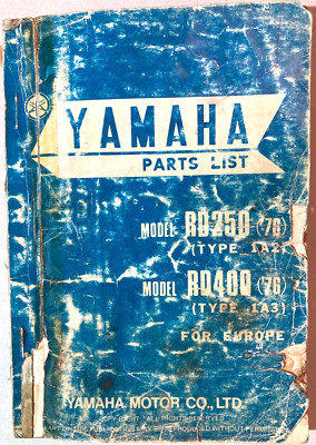Liste Pièces Détachées Livret 13 X 18 CM Petit Format Yamaha Rd 400 250 ...