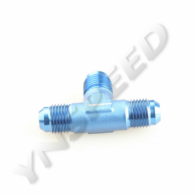 6AN AN6 AN-6 Male Flare Union Tee T-piece Fitting Adapter Aluminum Blue ...